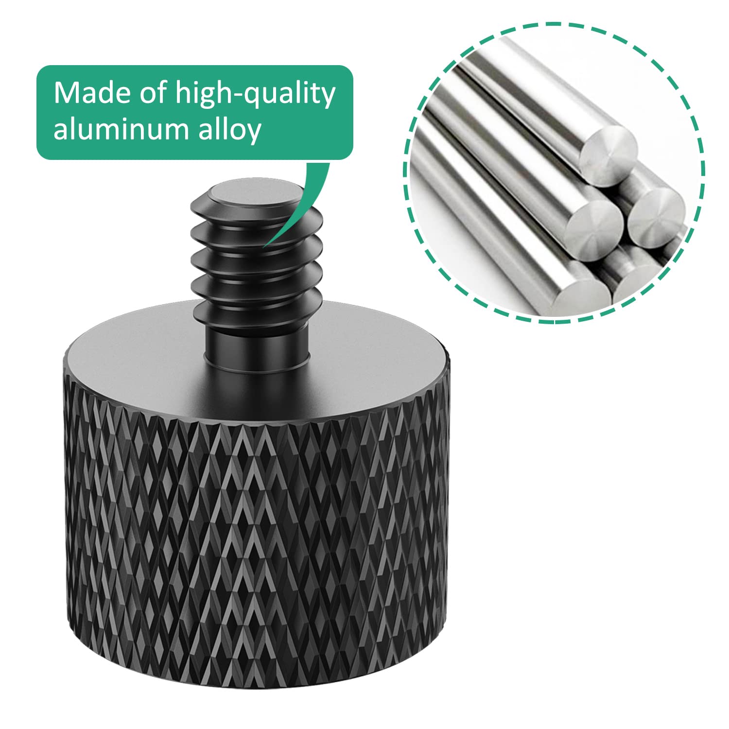 Rigych 5/8 to 1/4 Adapter 4 Pcs Mic Screw Adapter 1/4 Male to 5/8 Female Mic Stand Adapter for Mic Mount Camera Monitor Tripod