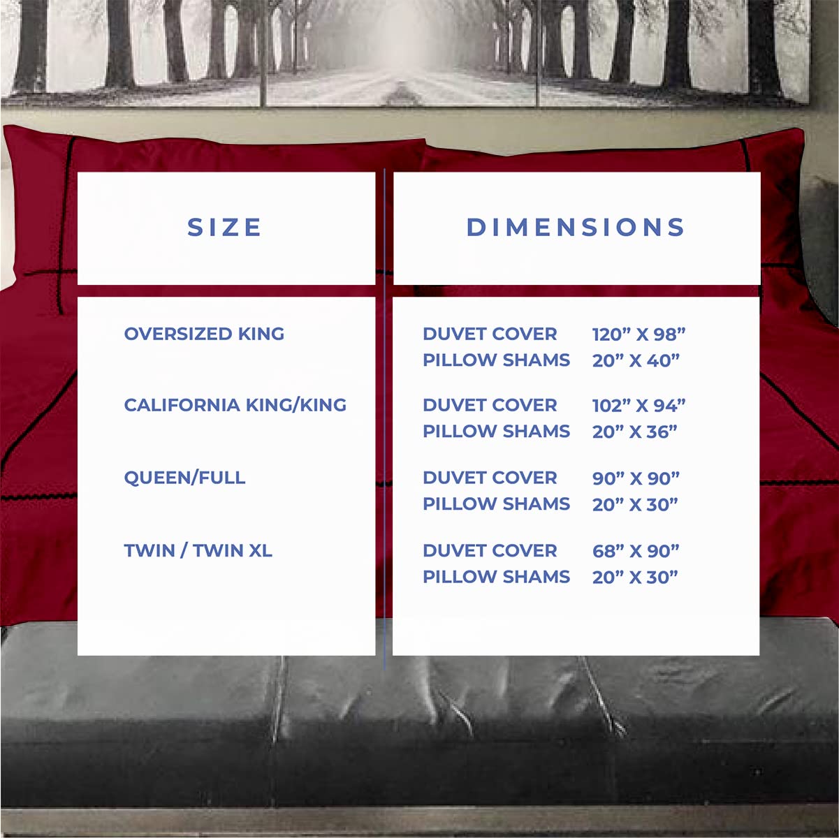 Kotton Culture 3 Piece Luxe Geo Geometric Duvet Cover Set with Zipper Closure & Corner Ties 100% Egyptian Cotton Plush Modern 600 Thread Count (Burgundy, Oversized King)
