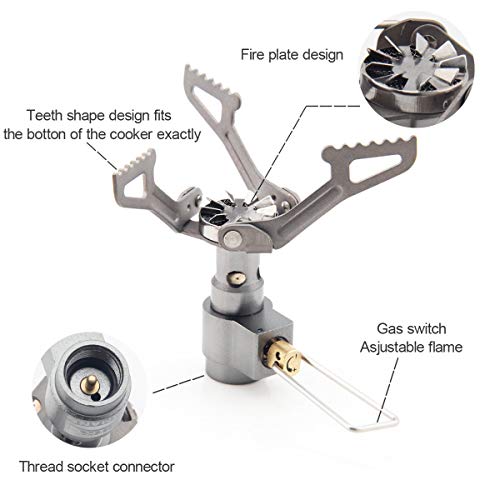 BRS 3000T Backpacking Stove Camping Stove Pocket Stove Portable Propane Stove Ultralight Mini Stove with 1 Extra Backup O-Ring