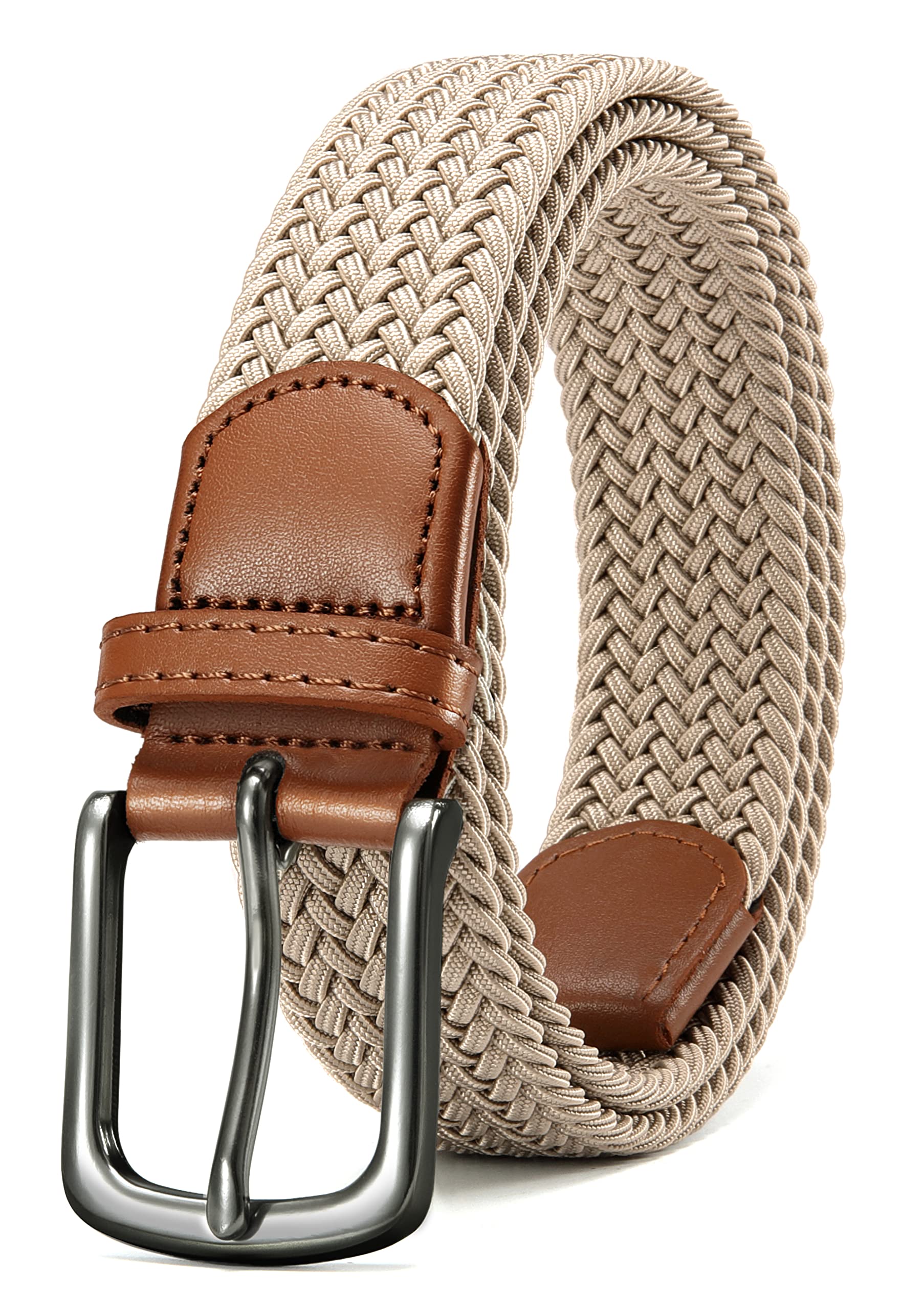 CHAOREN Mens belt - Braided Stretch Golf Belt for Men 1 3/8"- Gift for Golf Pants Casual Shorts Jeans
