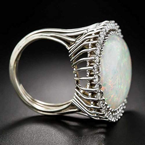 Rings for Women Diamond Artificial Stone Geometric Oval Openwork Ring Ladies Jewelrya Good Gift for a Girlfriend, Boyfriend, Family