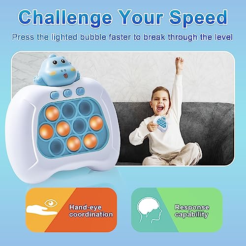 Pop Light Up Game, Handheld Fidget Light-up Pop Toys for Kids 6-12, Push Pop Sensory Toys with Memory Games, Stress Relief Pop Puzzle Game for Boy Girl Teens
