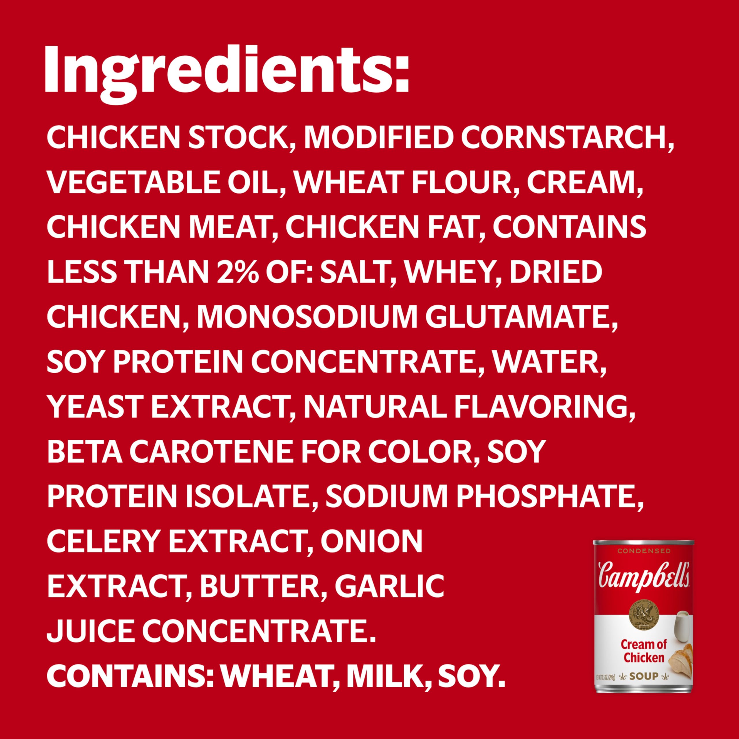 Campbell's Condensed Cream of Chicken Soup, 10.5 Ounce Can (Pack of 4)