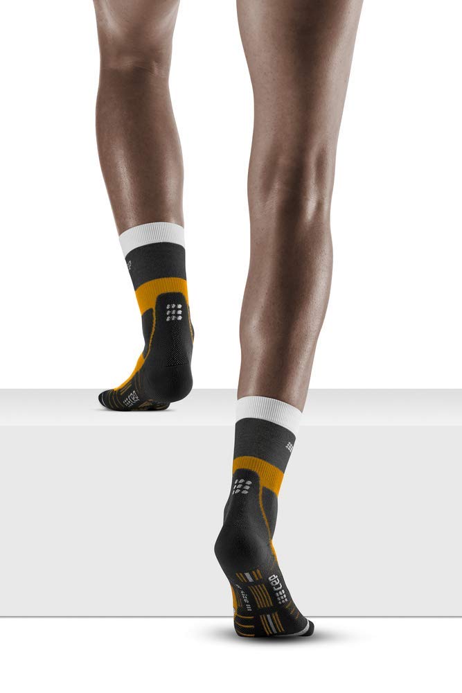 CEP Light Merino Wool Hiking Mid-Cut Socks, Sungold/Black, Women, IV (LG)