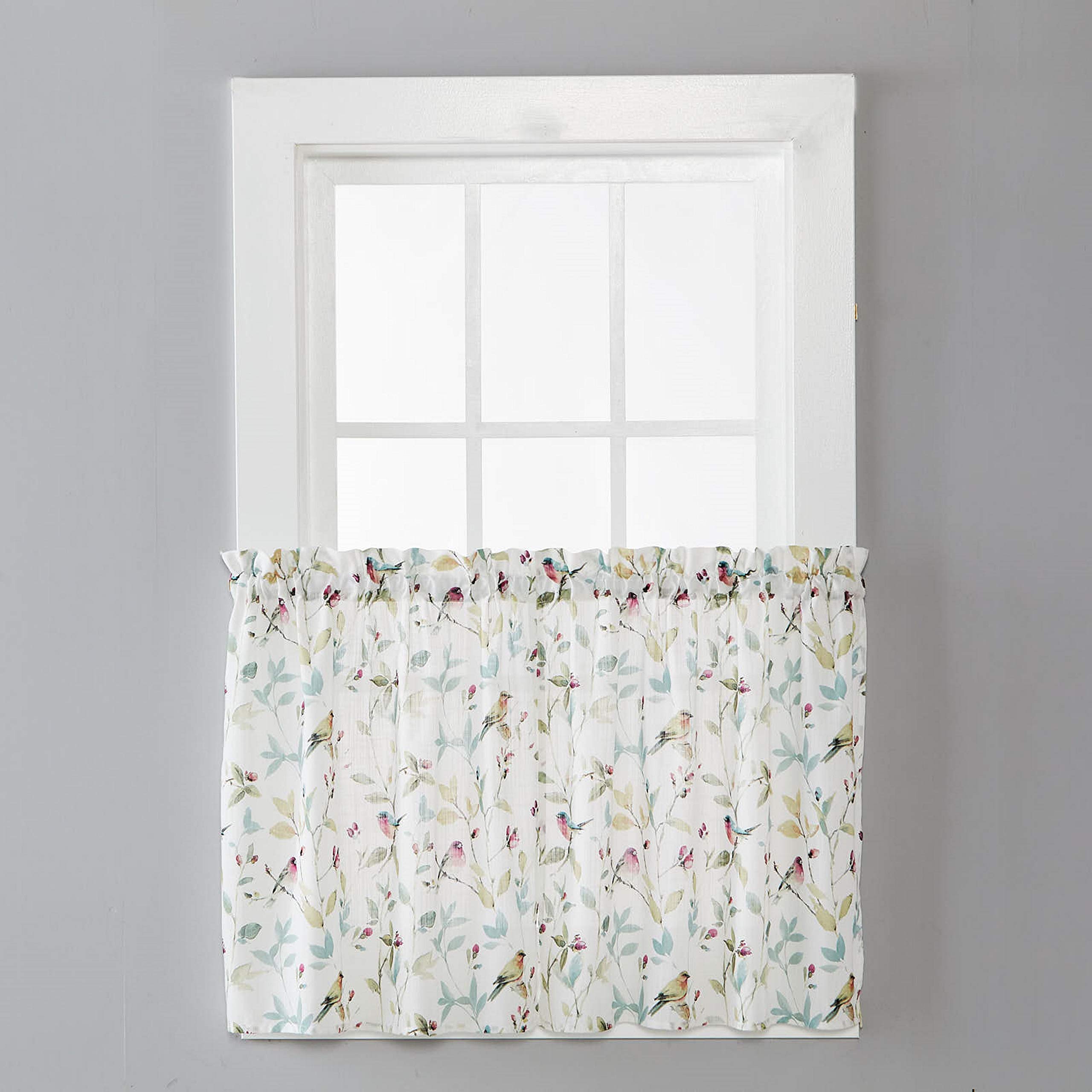 SKL Home by Saturday Knight Ltd. Aviary Curtain Tier Pair, 54 Inches x 36 Inches, Pastels