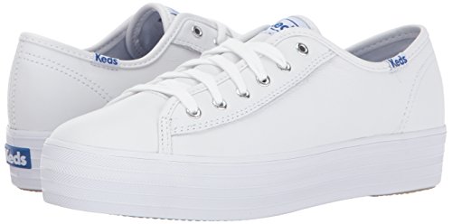 Keds Women's Triple Kick Leather Fashion Sneaker,White,7 M US