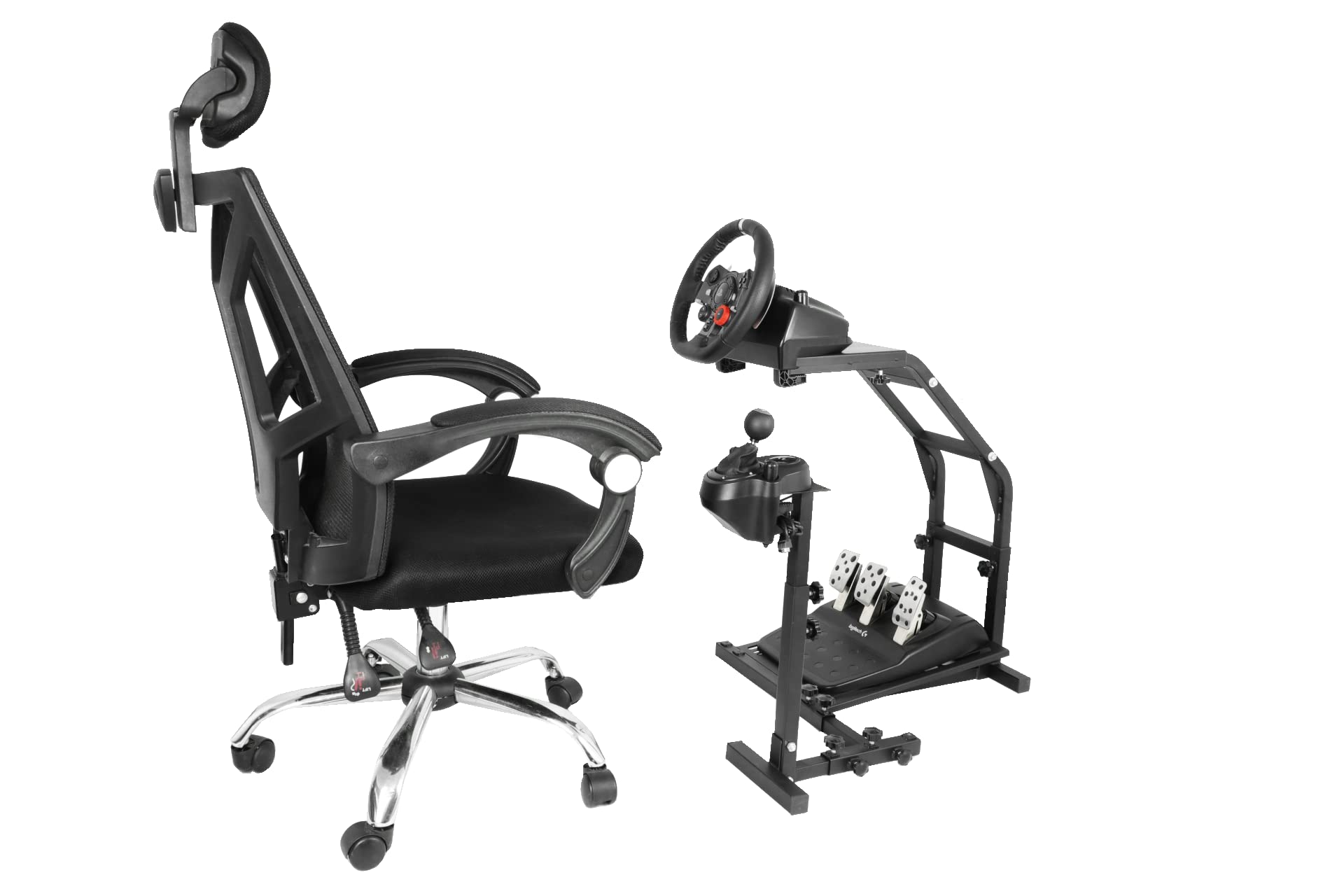 Dardoo Racing Wheel Stand Frame Compatible with Logitech G27 G29 G920 G923, Fanatec, Thrustmaster T300RS TXRW_Base for PS4 Xbox PC Simulator Cockpit Not Include Pedals,Wheel and Shifter