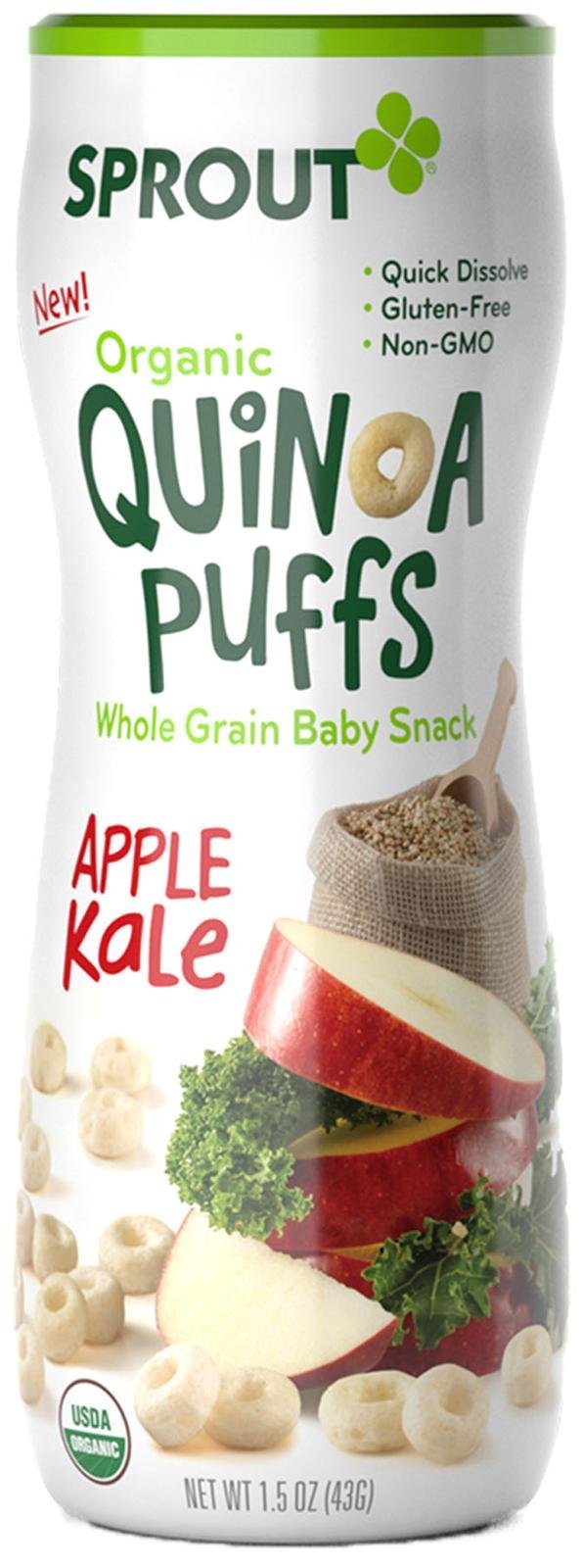 Sprout Organic Baby Food Baby Snacks Plant Power Puffs, Apple Kale, 1.5 Oz (Pack of 6)