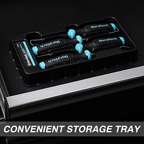 DURATECH 4 Piece Hook and Pick Set, Offset, Straight, 90°Pick and Hook, Used for Auto and Electronics Maintenance Tools, with Storage Tray