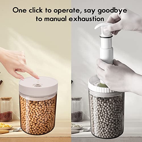 SNADER 0.7L Automatic Vacuum Canister for Coffee & Food Storage ,Electric Smart Coffee Storage Containers with Magnetic Charging & CO2-Release Valve, Glass Food Storage Containers with Lids