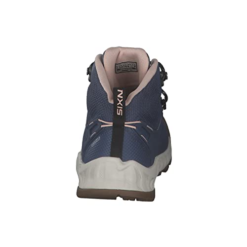 KEEN Women's NXIS Evo Mid Height Waterproof Fast Packing Hiking Boots, Vintage Indigo/Harbor Gray, 8.5