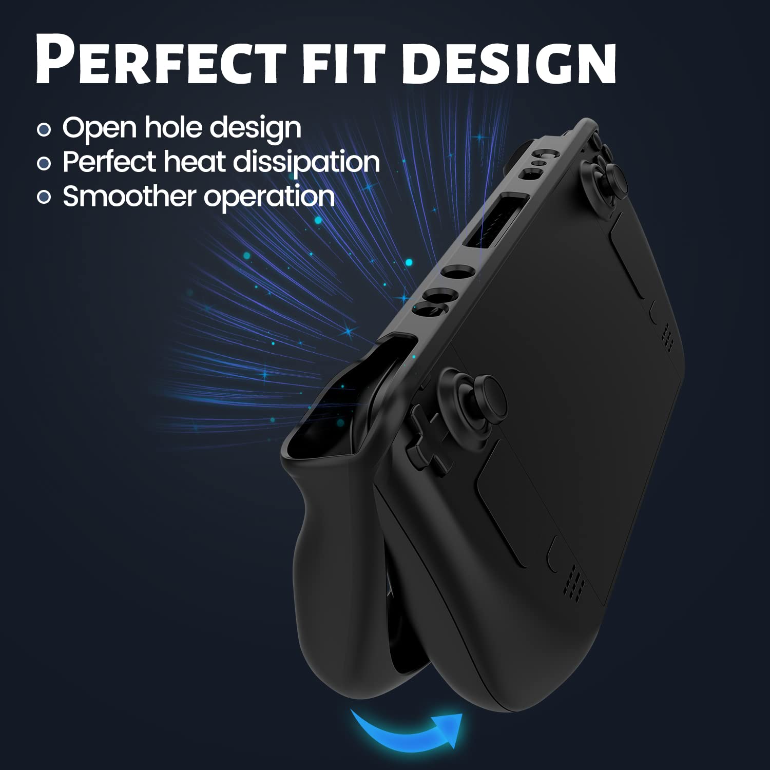 Darkvollat Protective Case for Steam Deck,Soft rubber protective case,Anti-Drop and Anti-Skid Protective Case (transparent black)
