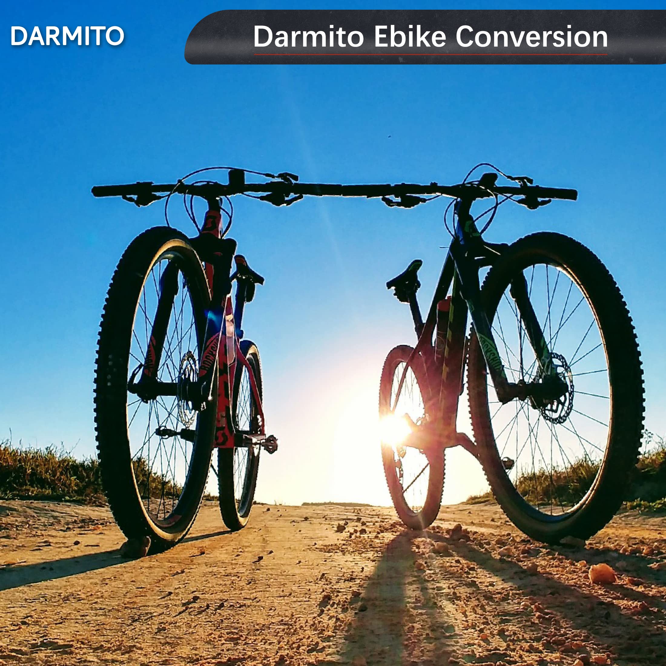 Darmito Electric Bicycle Conversion Kit 26" x 1.75" Front Wheel 48V 1000W E-Bike Motor Kit with LCD Display, Cycling Hub Motor with Intelligent Controller and PAS System for Road Bike