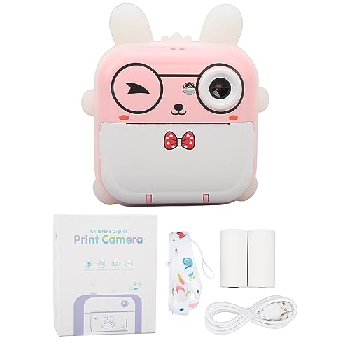 Cartoon Smart Camera ABS Thermal Printing HD Shooting Print Camera 2.4 Inch HD Screen for 3+ Years for Picture Taking (Pink)