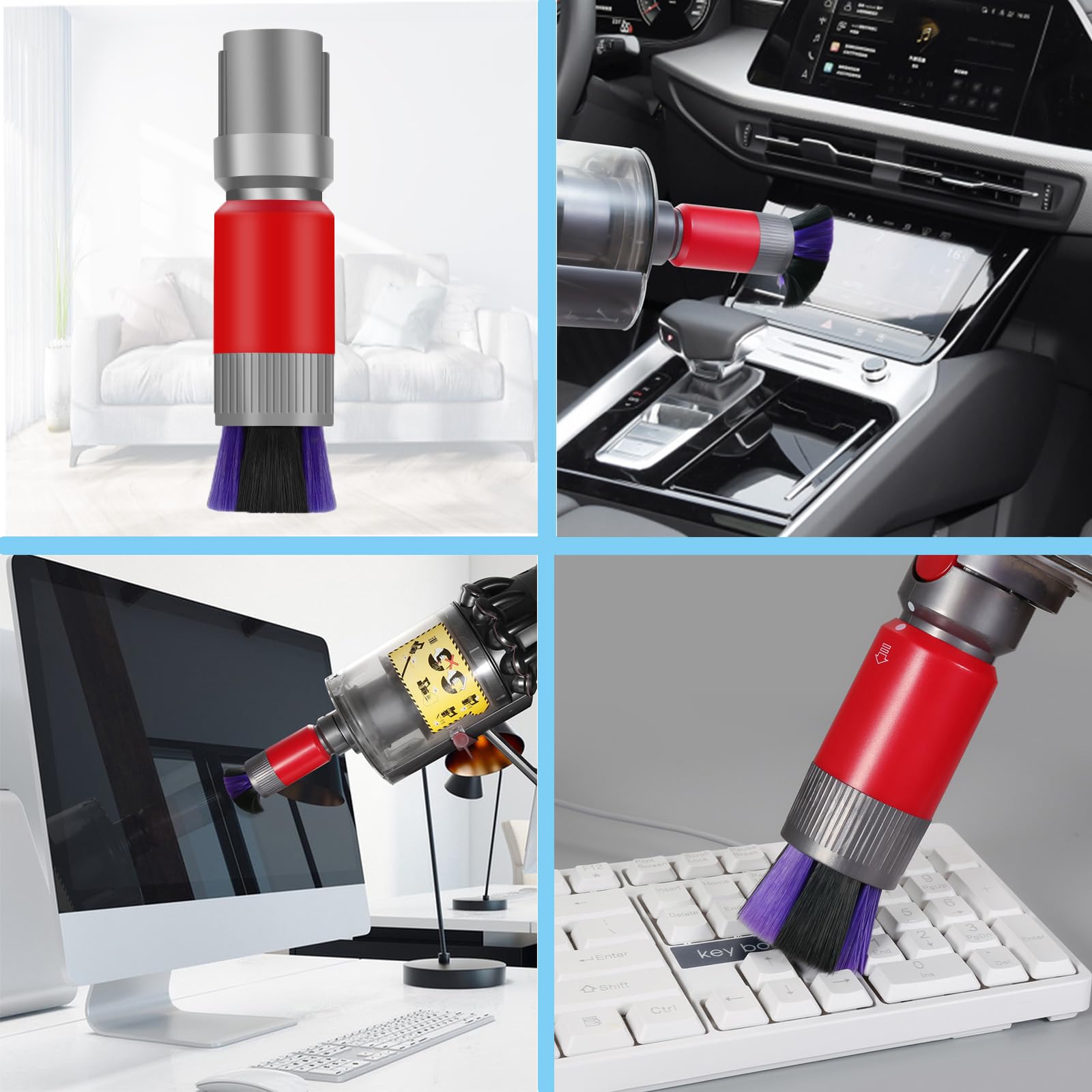 Charlux Traceless Scratch-Free Dusting Brush Hose for Dyson V7 V8 V10 V11 V12 V15 Gen5 Cordless Vacuum Cleaner Dust Removal Soft Brush Hose Attachments Accessories for Dyson Vacuum