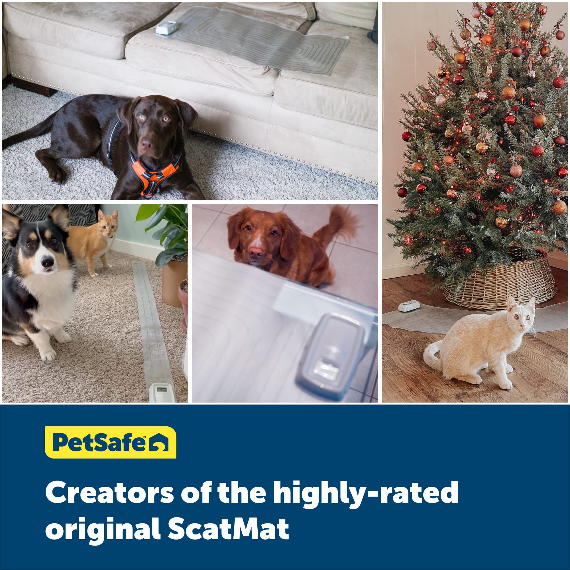 PetSafe ScatMat Indoor Training Mat, 7 Correction Modes, Protect Your Furniture, Training Tool for Dogs and Cats, Threshold Size Mat (46 in X 3 in) - Pet Proof Shelves, Mantles - Battery-Operated Mat