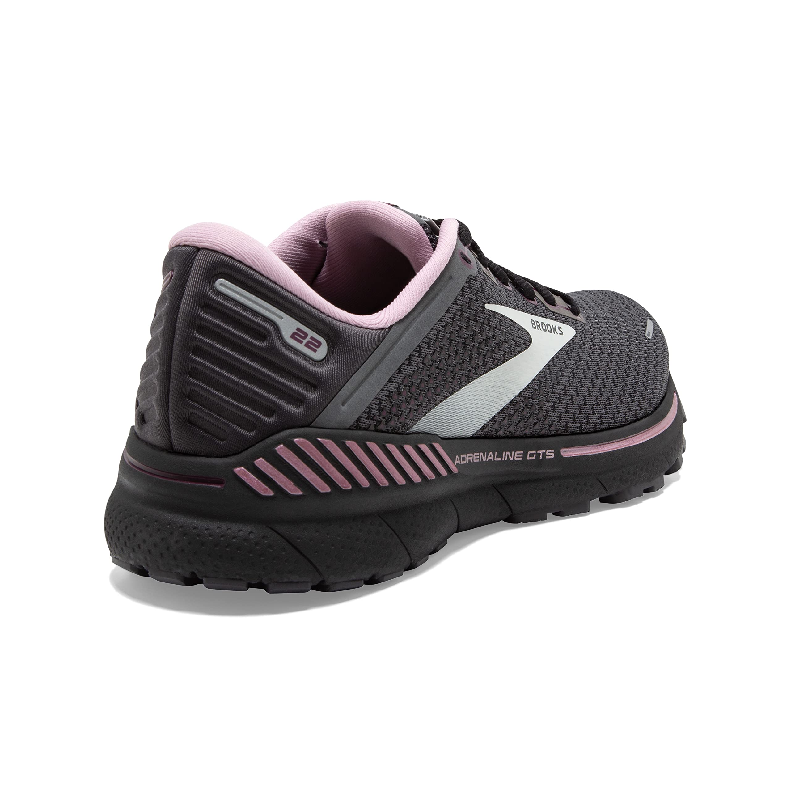 Brooks Women's Adrenaline GTS 22 Supportive Running Shoe - Pearl/Black/Metallic - 8 Medium