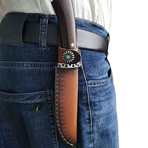 DONGKER Knife Holster, 5" Leather Straight Knife Sheath Vertical Knife Case for 5'' Blade Christmas Festival Gift Cosplay