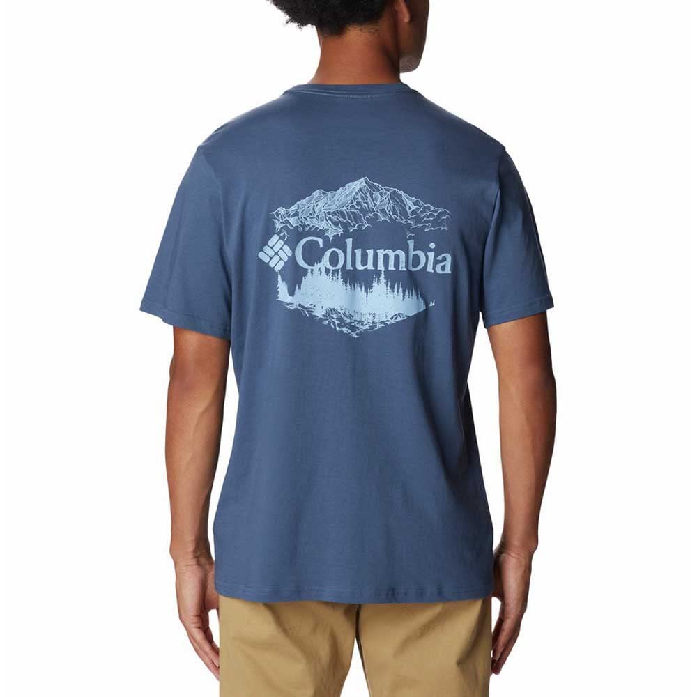 Columbia Men's Rockaway River Back Graphic Short Sleeve Tee, Dark Mountain/Hex Natured Graphic, Medium