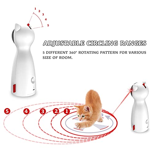 Sofolor Automatic Laser Cat Toy, Placing High, 5 Random Pattern, Automatic On/Off and Silent, Interactive Cat Toys for Indoor Cats/Kitten/Dogs