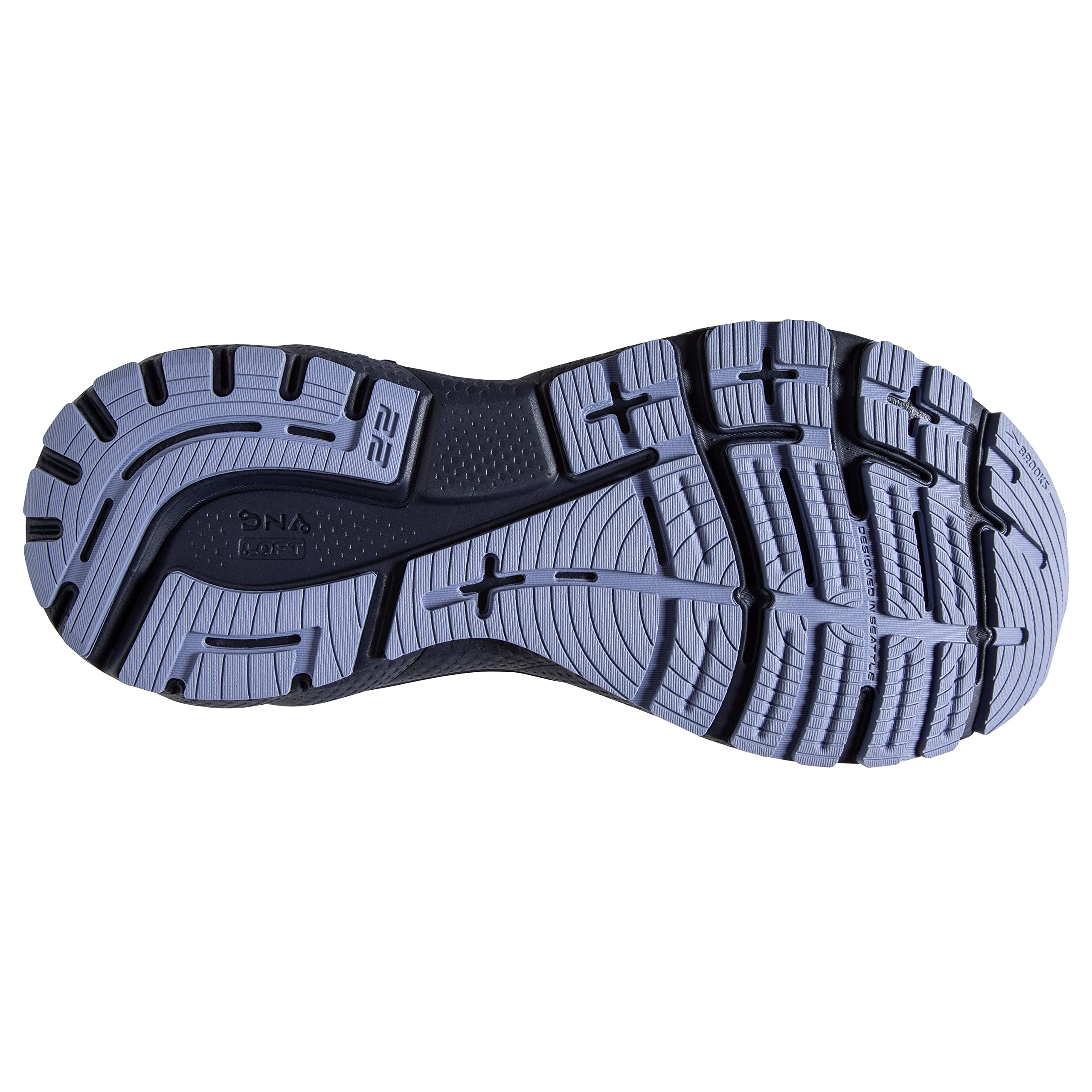 Brooks Women's Adrenaline GTS 22 Supportive Running Shoe - Blue/Purple/Nightlife - 9 Medium