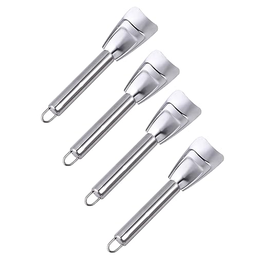 Happyyami 4pcs Stainless Steel Icing Spatula refrigerator for car stainless steel ice scoop squeegee for car Fridge Ice Remover fridge freezer Fridge Dredging Kit Refrigerator Ice Shovel arc