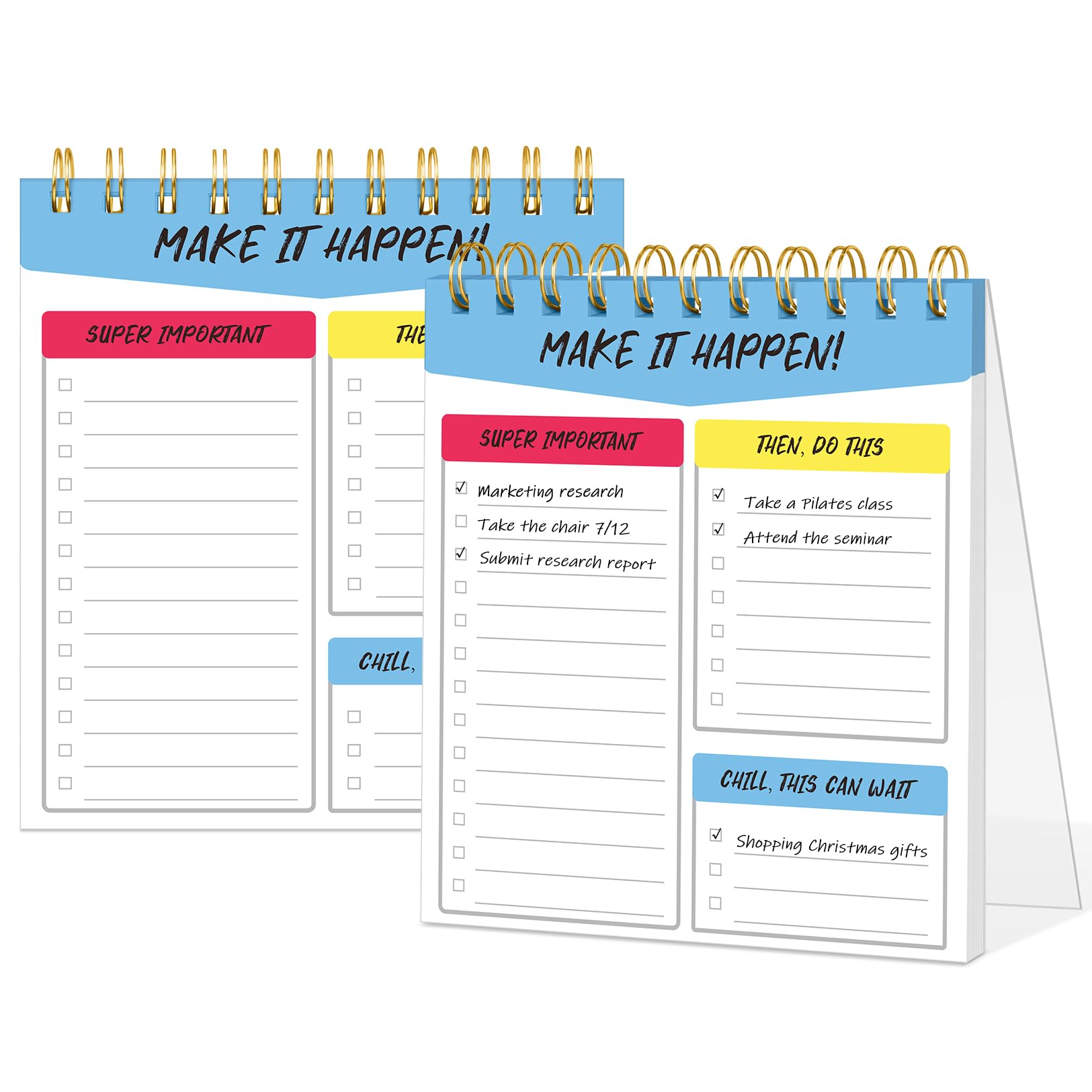 Daily To Do List Notepad - Undated Daily Planner 120 Pages, To Do List Notebook with Clear Cover, Boost Productivity Organize & Prioritize Your Tasks and Appointments, 6.5"x9.8" Notepads for Work,