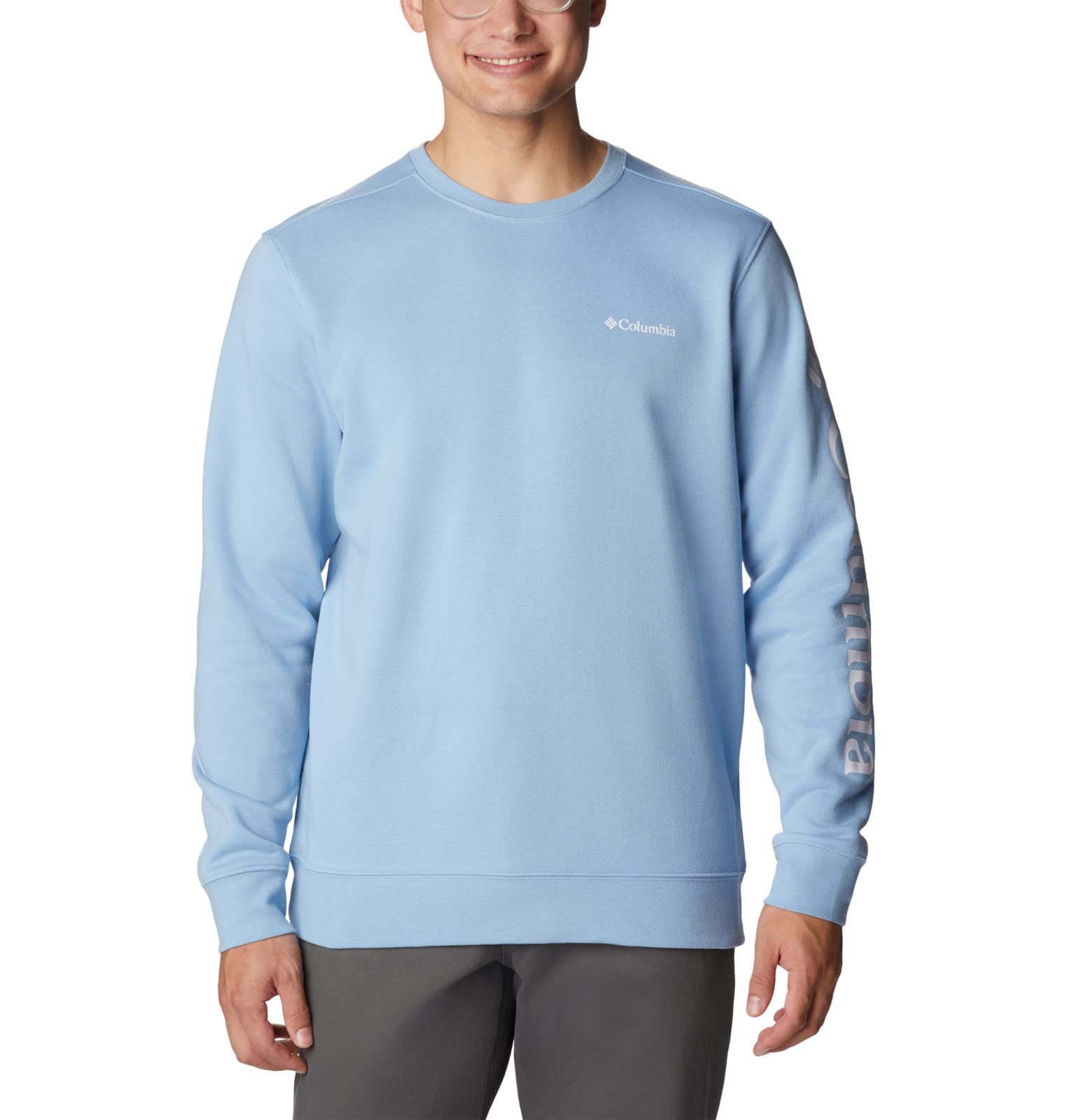 Columbia Men's Trek Crew, Jet Stream/CSC Sleeve Logo, Large