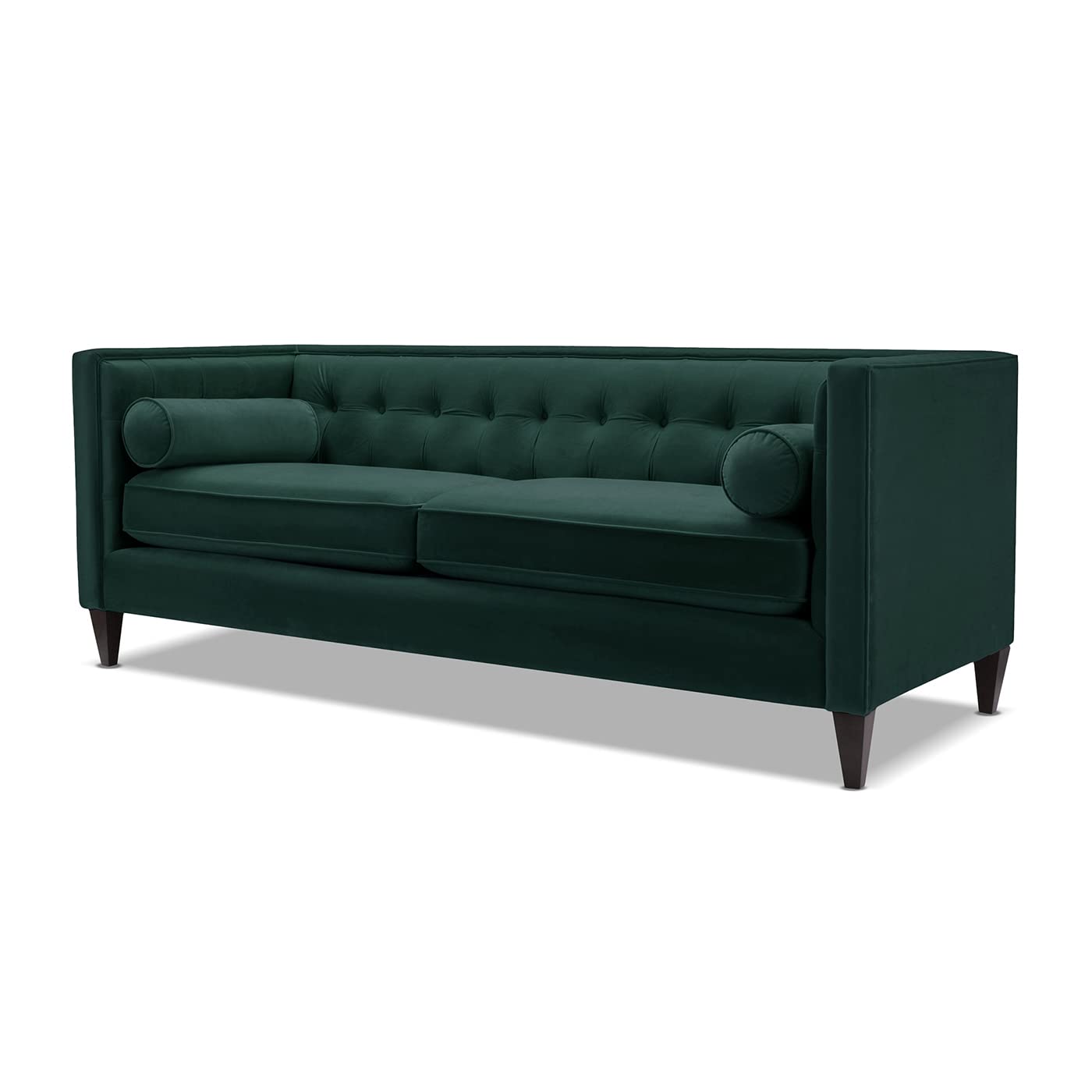 Jennifer Taylor Home Jack 84" Modern Tuxedo Tufted Sofa, Hunter Green Performance Velvet