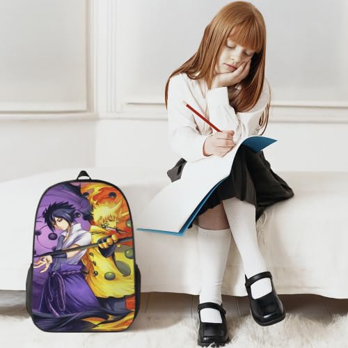 Csvnjeu Anime Backpack Set, Polyester Backpack Set with Lunch Box And Pencil Pouch, Backpack Set for Teenage Boys And Girls