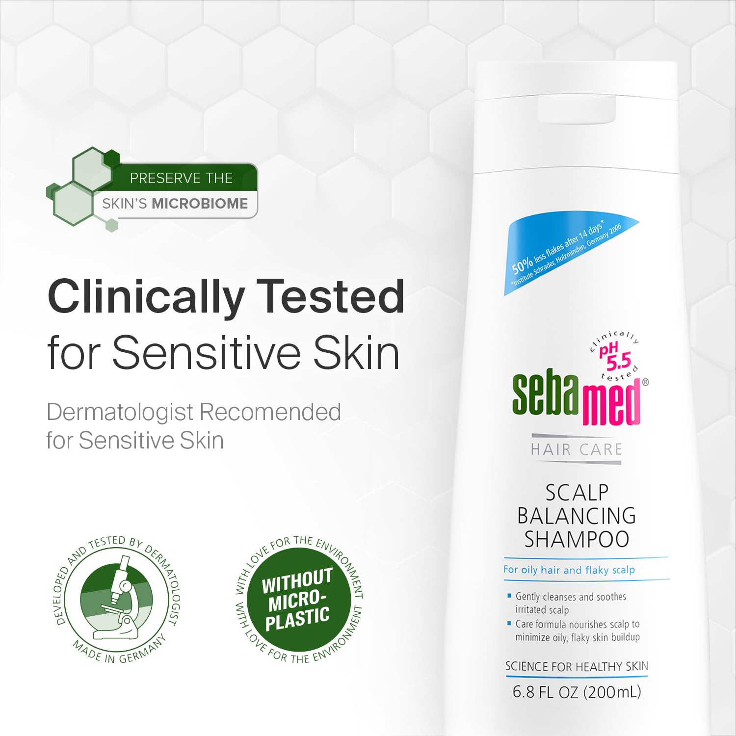 Sebamed Scalp Balancing Shampoo - Gentle Hair Care for Oily and Flaky Scalp (200mL) - Made in Germany