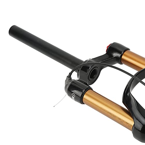 DAUERHAFT Bicycle Front Forks, 120mm Stroke 26inch Mg Aluminum Alloy Bike Suspension Air Fork Straight Steerer for Off Road