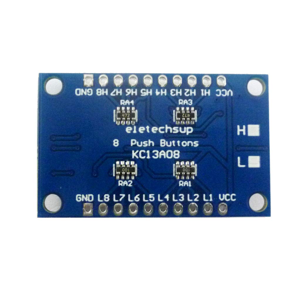 eletechsup 8-Button High Level Push Buttons Module 8 Keyboard Keypad for Arduiuo Due Breadboard Leonardo Zero TRE Micro Banana pi STM32（no pin） (1)