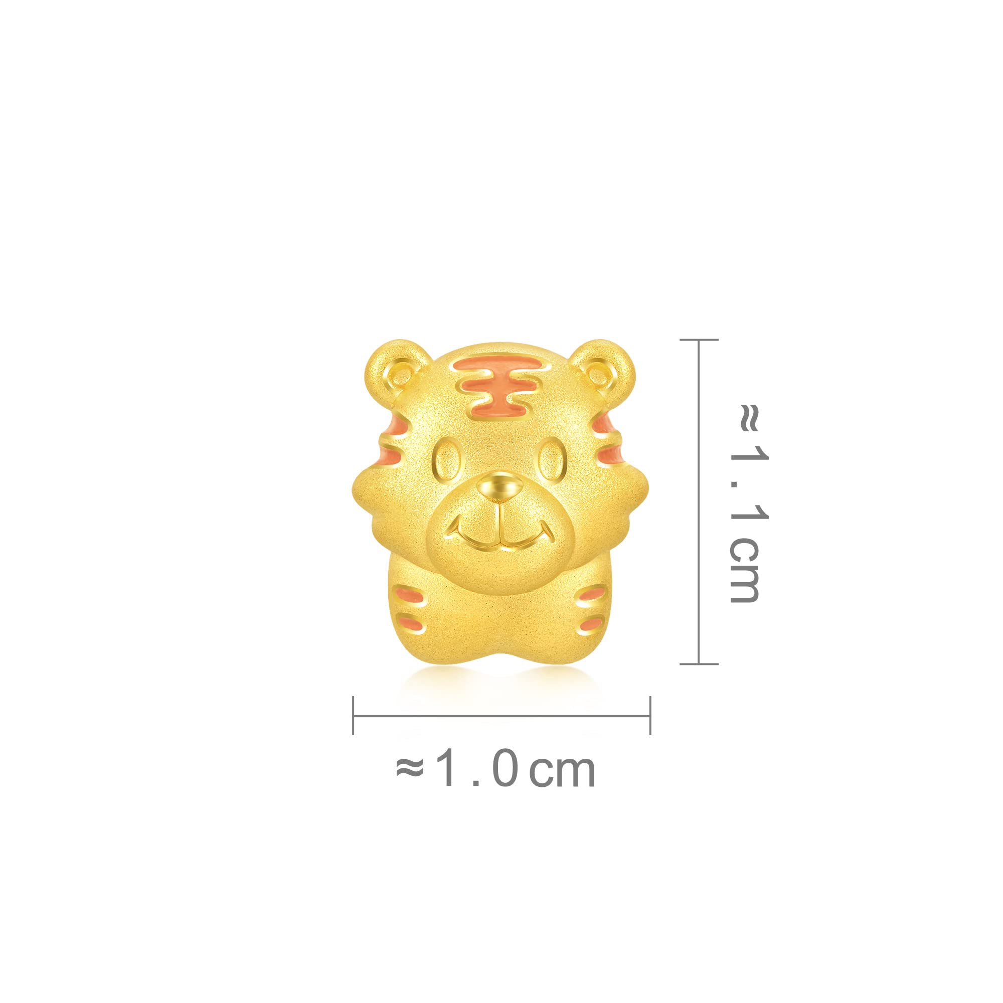 CHOW SANG SANG 999 24K Solid Gold Tiger Mini Charm Bracelet for Women 92958C (Gold, 19 CM)