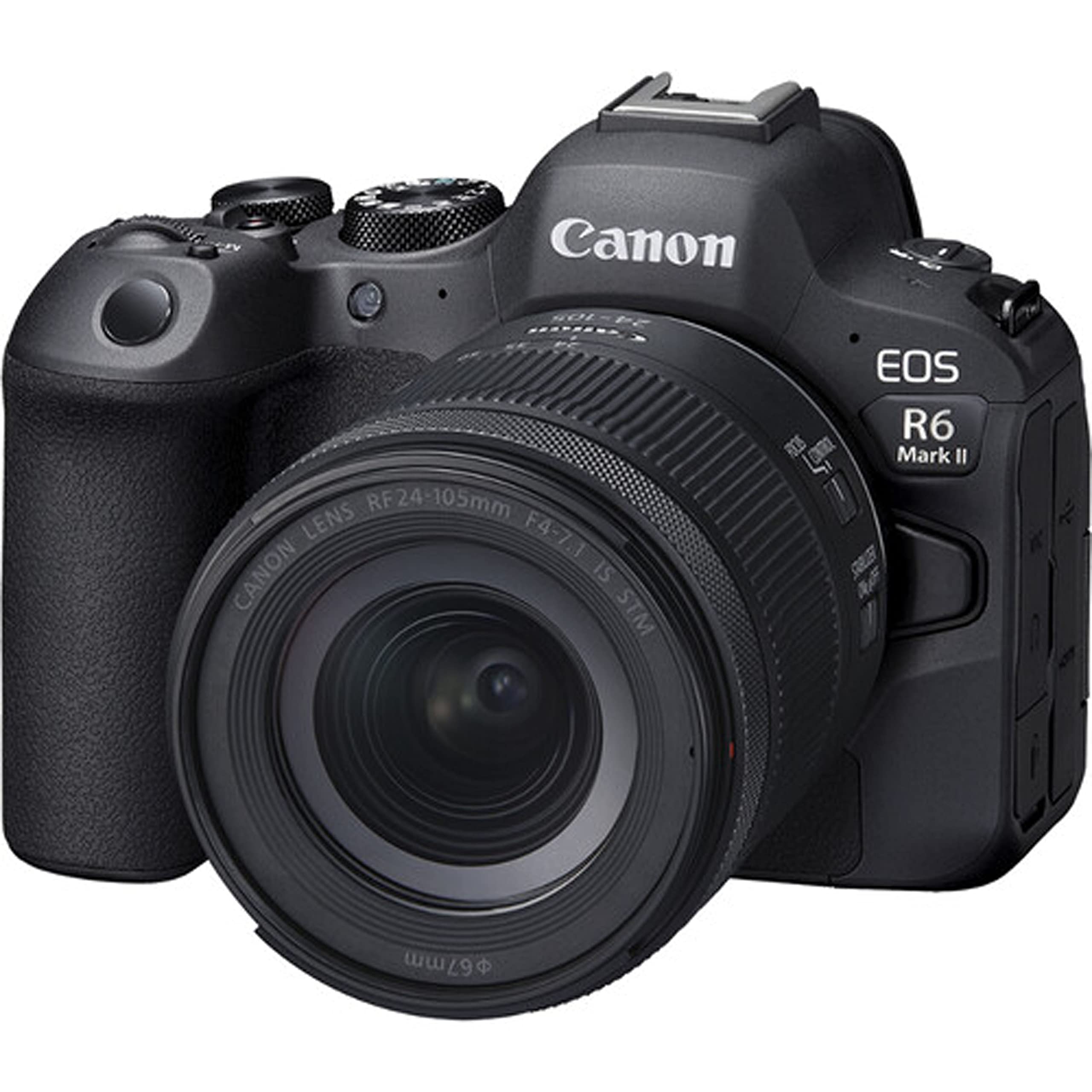 Canon EOS R6 Mark II Mirrorless Camera with RF 24-105mm f/4-7.1 is STM Lens, Accessories Including: 2X 64GB Memory Cards, LED Video Light, Microphone, Extra Battery, Case & More