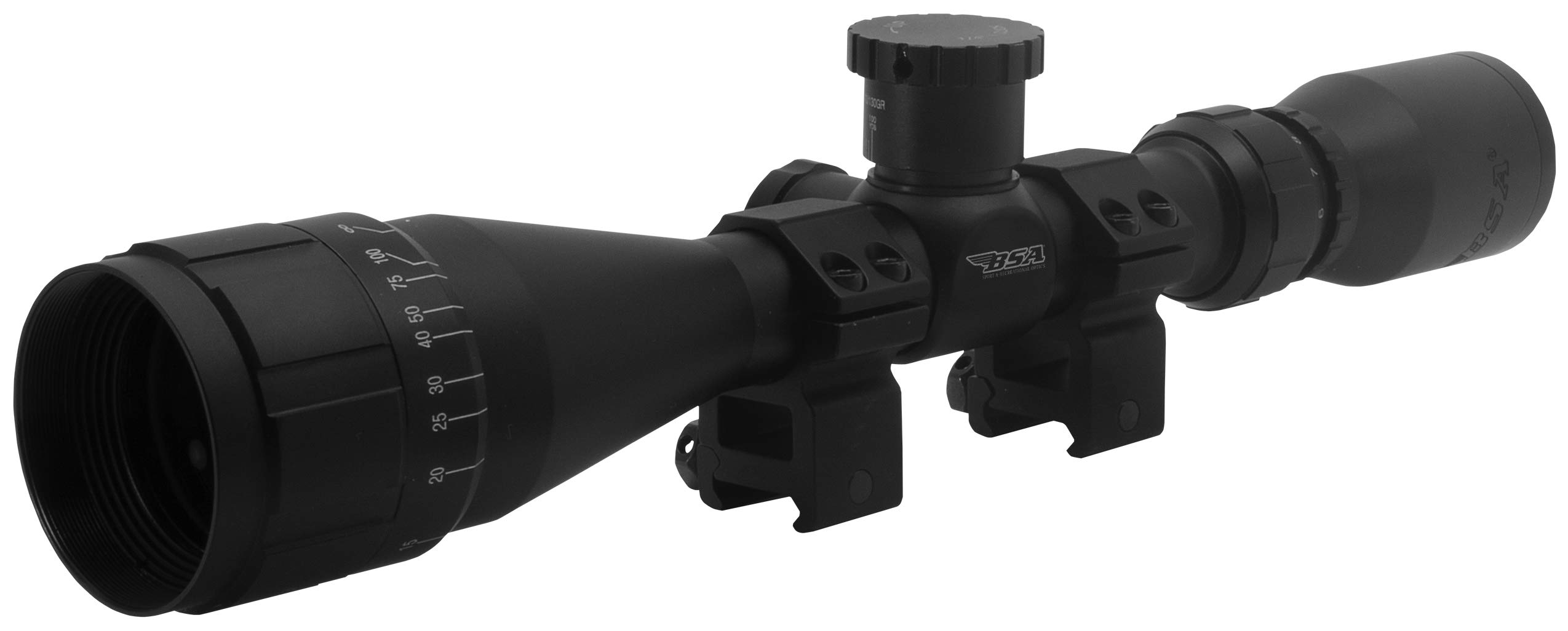 BSA Sweet 30-06 AO Rifle Scope 3006-4-12X40AOWRTB Sweet 30-06 4X-12X, 40mm Adjustable Obj., Weaver Rings, trapped Blister, Multi