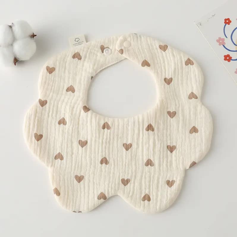 REBE & CO Baby bibs, muslin 6 layers, Organic 100% Cotton for Drooling, for boy and girl newborn, absorbents, unisex, boho