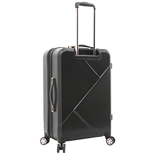 kensie Women's Dawn Hardside Spinner Luggage, Black, 3-Piece Set (20/24/28)