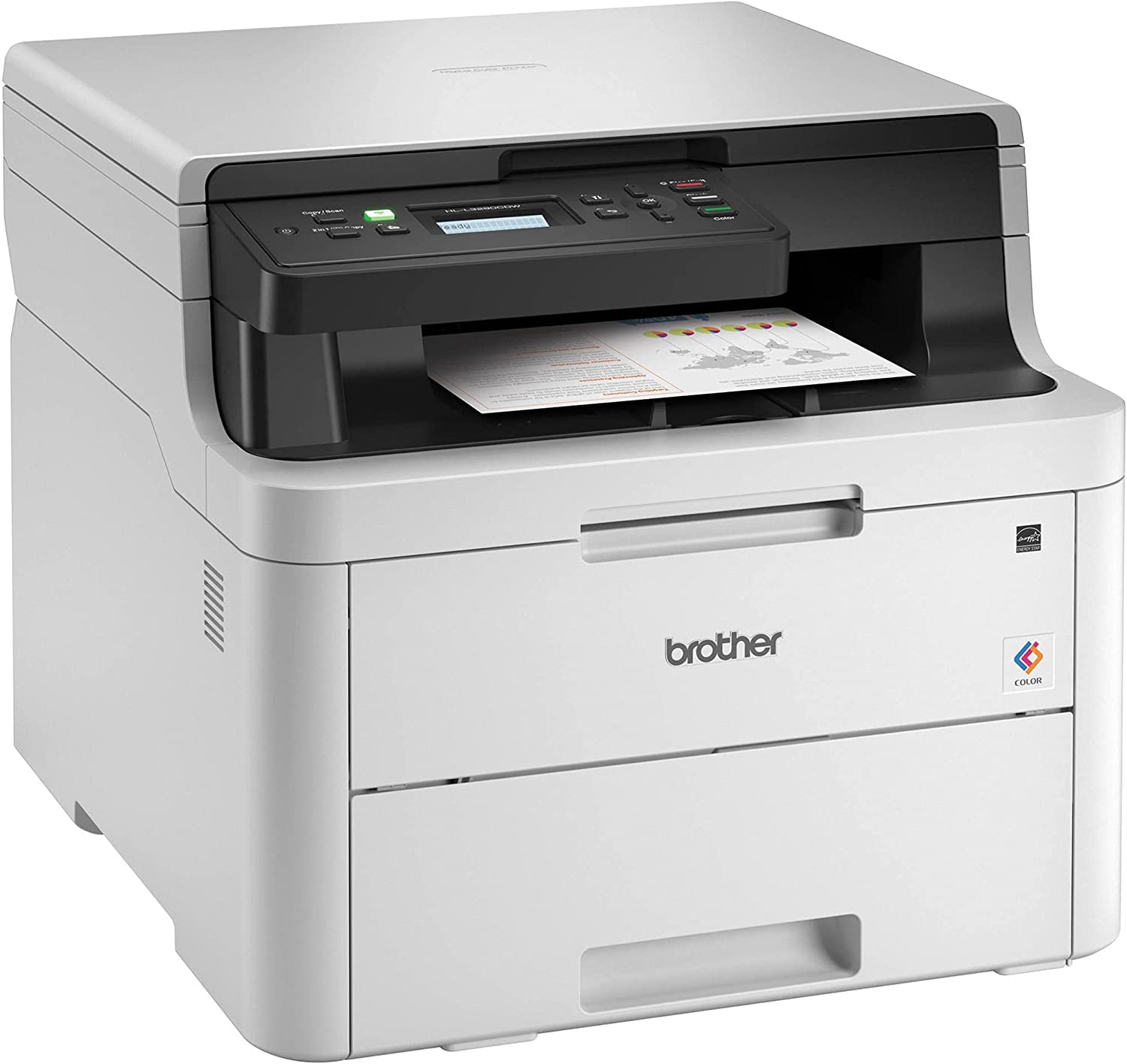 Brother HL-L3290CDW All-in-One Compact Digital Color LED Wireless Laser Printer - Print Copy Scan - USB and WiFi Connectivity, 25 ppm, 36 ppm, 600 x 2400 dpi, Auto Duplex Printing, 512MB RAM (Renewed)