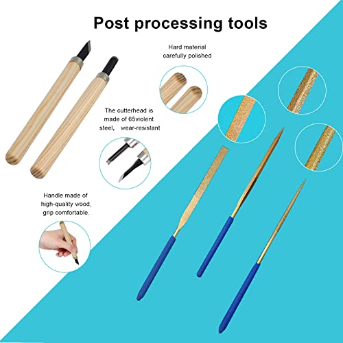 INF3DCOORD 55 Pcs 3D Print Tool Kit Box 2.0 with Cutting Tool, Cleaning Needles, Utility Knife,Screwdriver,Carving Knife,Tweezers,Flat File,Allen Wrench,Shovel,Metal Caliper, Model Tools