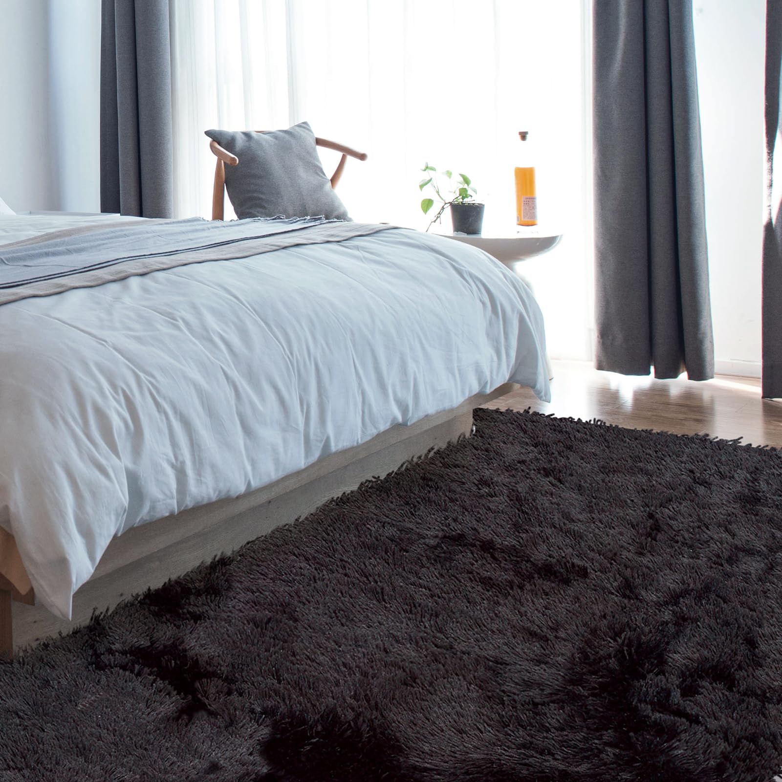 Glamtex 5x8 Fluffy Rugs, Area Rug, Soft and Comfortable, high-Density Sponge Fluffy Carpet, not Easy to Fall Off, Living Room and Bedroom Rug