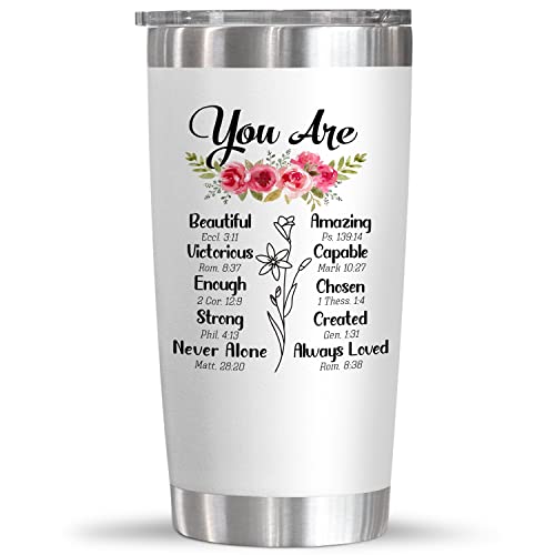 TEEZWONDER Christian Gifts For Women - Inspiration Religious Gifts Idea - Self Care, Thank You Gifts For Women - Birthday Gifts For Women, Mom, Friend, Sister - Jesus 20 Oz Stainless Steel Tumbler