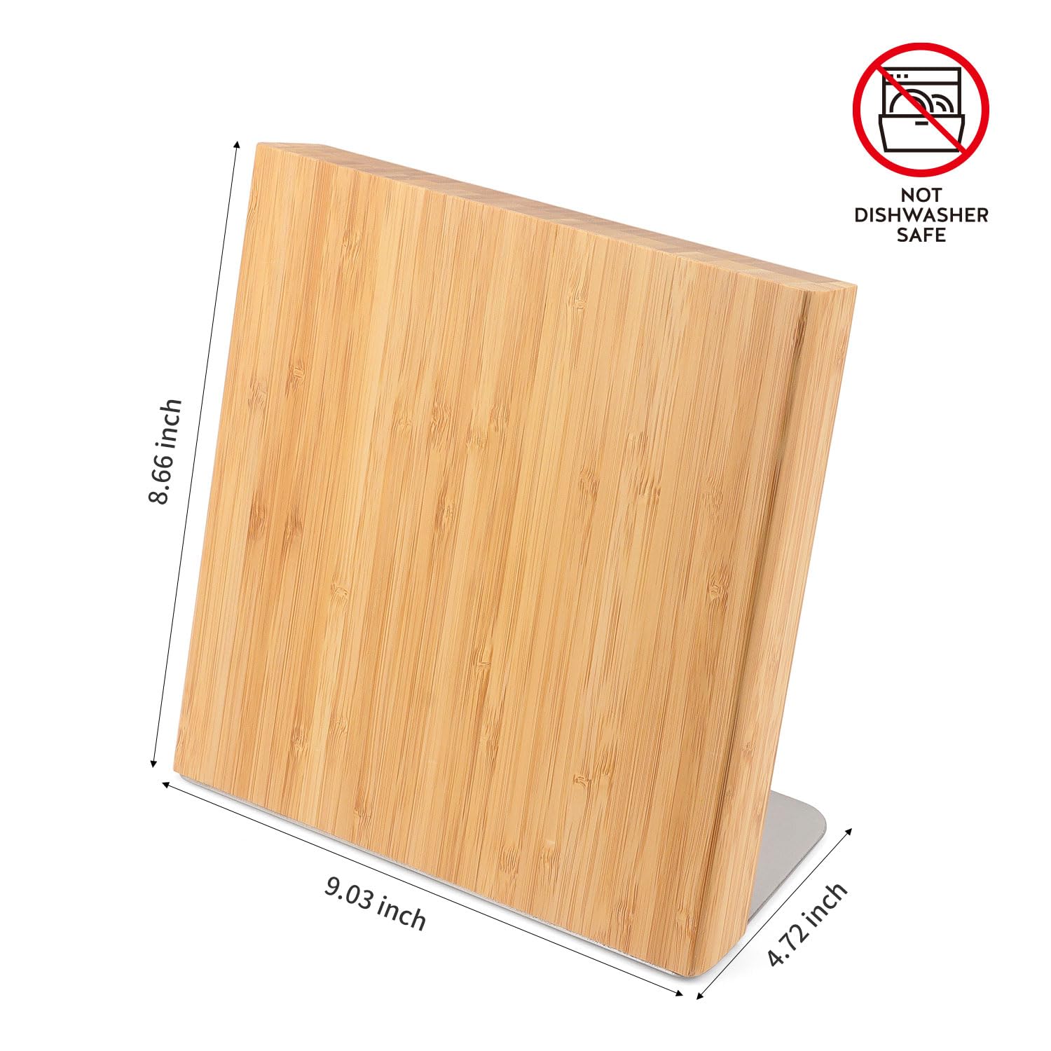GOOD HELPER Magnetic Knife Holder, Small Magnetic Knife Block Sided Magnetic Knife Stand Stable Knife Magnetic Block Bamboo 9 Inch