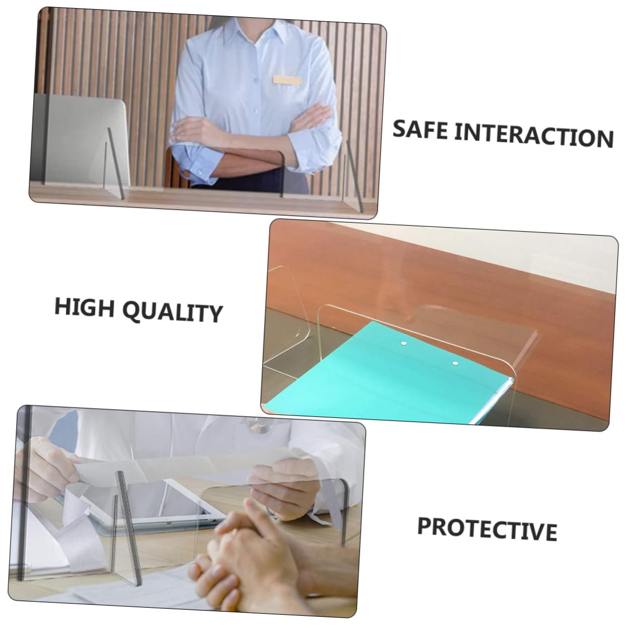 Ciieeo Acrylic Partition Desktop Divider Sneeze Guard Privacy dividers clamp on Desk Sneeze Screen Separator Desk partitions Desk Divider Panels Acrylic Table Counter Foreign Trade Office