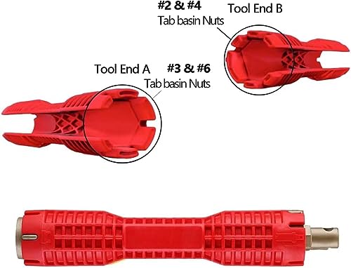 Faucet and Sink Installer(8-in-1)Multi-purpose Wrench Plumbing Tool for Toilet Bowl/Sink/Bathroom/Kitchen Plumbing Repair Installation Hand Tools(red)…