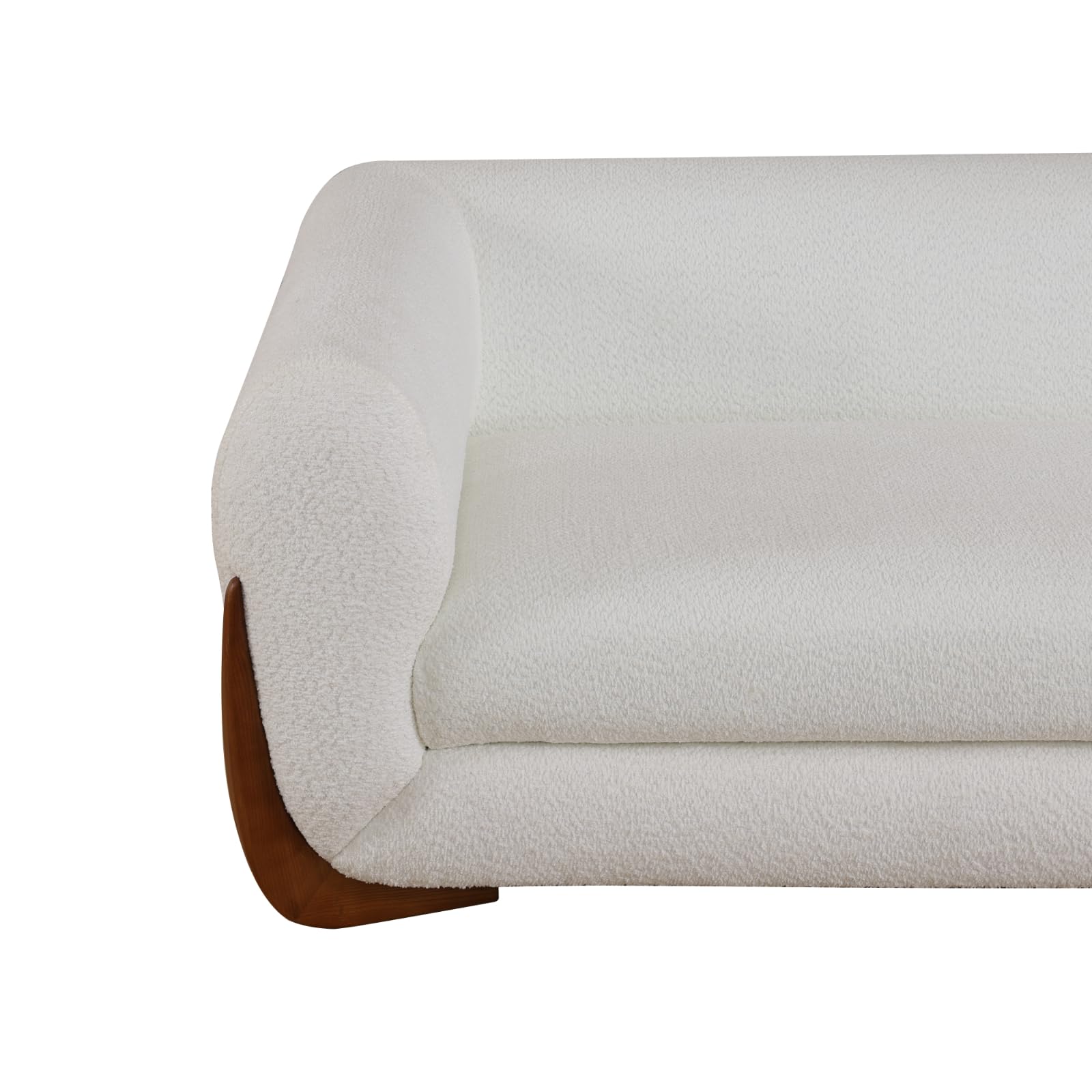 GlasFlength Teddy Cloud Couch, Modern Comfy 2 Seater Loveseat Sofa, Oversized 86" Upholstered Sherpa Deep Seat Love Seat Sofá for Living Room, Bedroom, Office, Apartment, Cream White