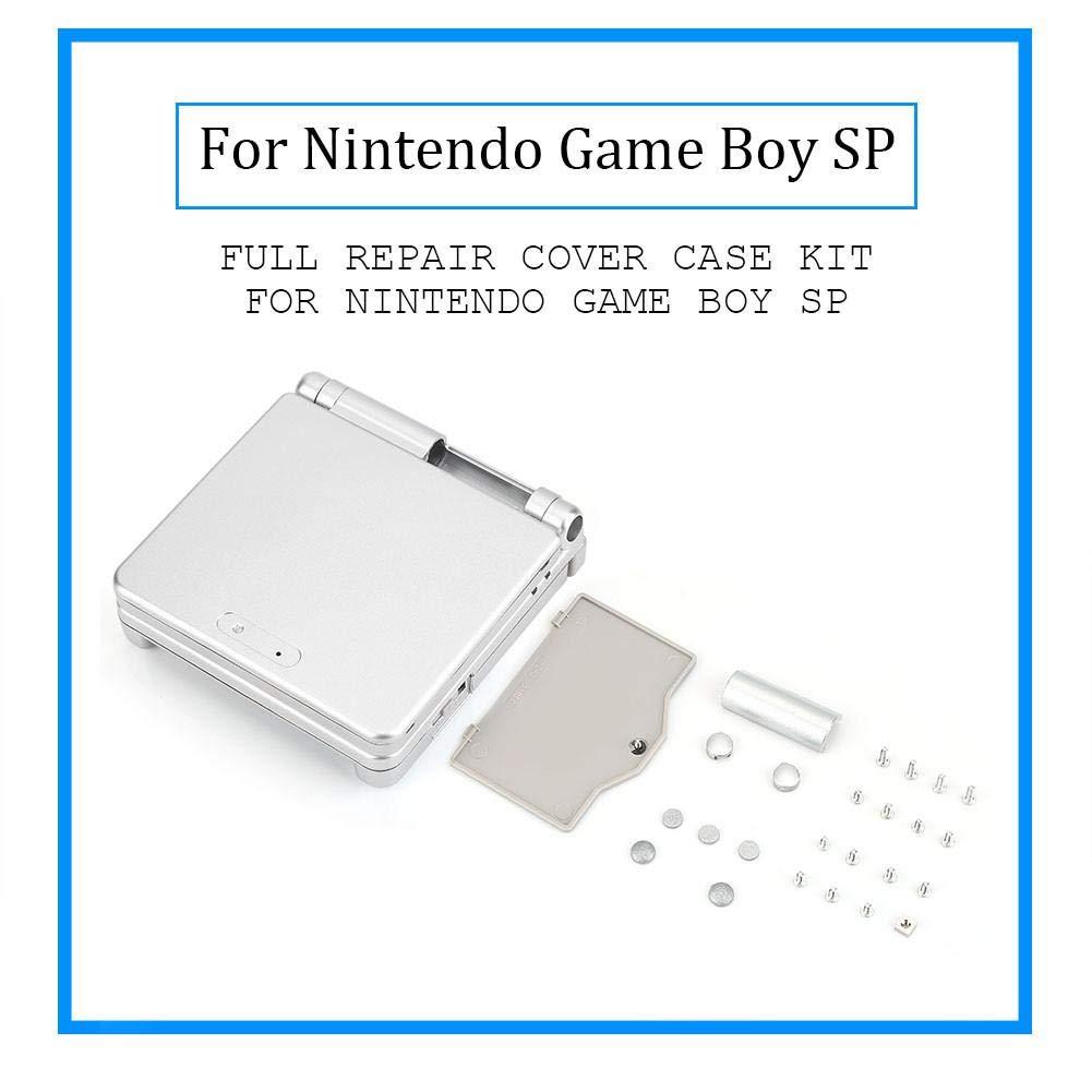 Portable ABS Protective Case Repair Parts Kit Stain Resistant for Nint-endô Gàme Bôy Advance GBà SP (Silver)