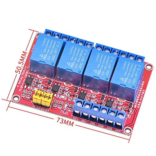 EXONGY 4 6 8 Channel Relay Module DC 5V 12V 24V Board Shield with Optocoupler/High and Low Level Trigger for arduino Raspberry Pi (Color : 24V, Size : 4 Channel)
