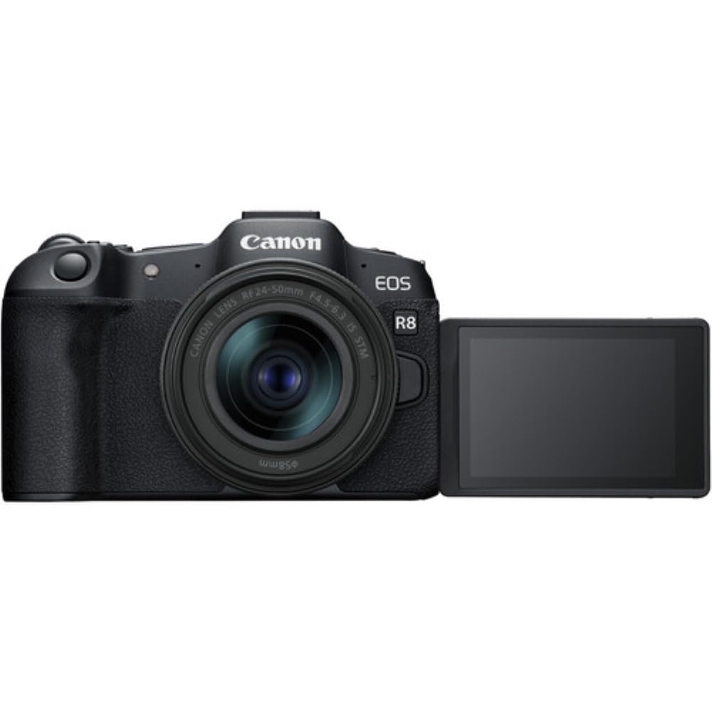 Canon EOS R8 Mirrorless Camera with RF 24-50mm f/4.5-6.3 is STM Lens + 64GB Extreme PRO Memory Card + Camera Case with Rain Cover (3 Items)