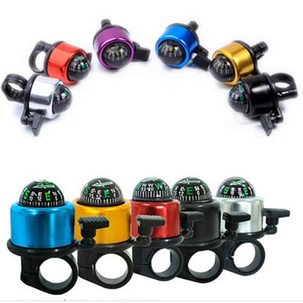 CLISPEED Aluminum Bike Bell Compass Bell Bicycle Bells Crisp Loud Melodious Sound for Adults and Kids (Black)
